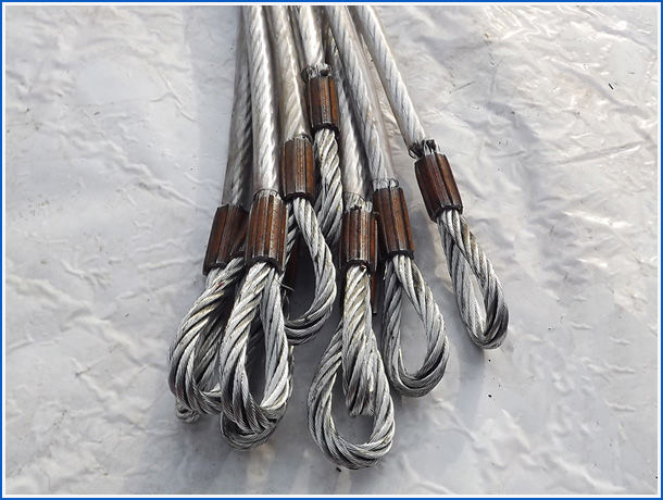 5K Wire Rope Sling Choker 6 Ft PVC Coated Wire Rope With Thimble Eyes