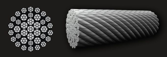 Galvanized Rotation Resistant Wire Rope Wear Resistance 37X7 BS Standard