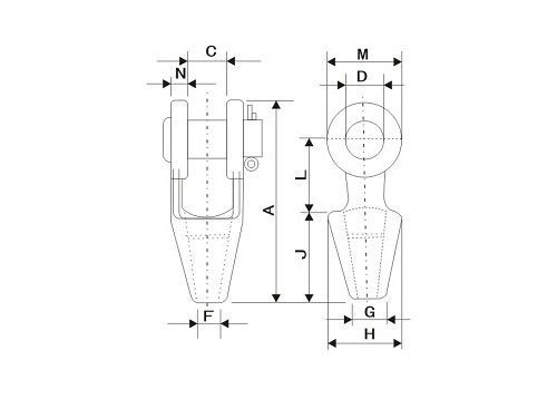 Galvanized Surface Wire Rope Sling With Poured Alloy Steel Open Spelter ...