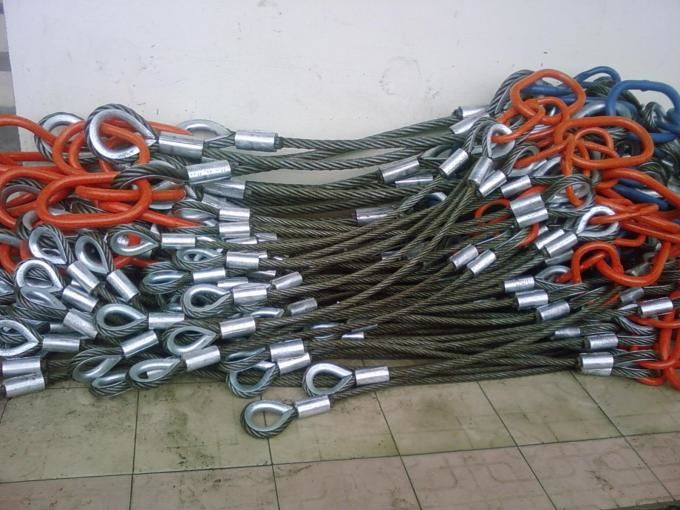 2 Leg Wire Cable Sling Professional Swaged Bridle With Abrasion Resistance