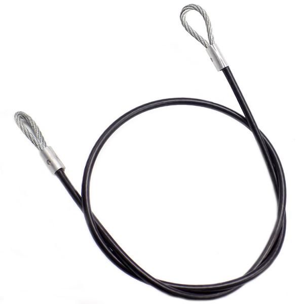 Black Pvc Wire Rope Bridle Slings , 3000mm Length Cable Sling With Loops