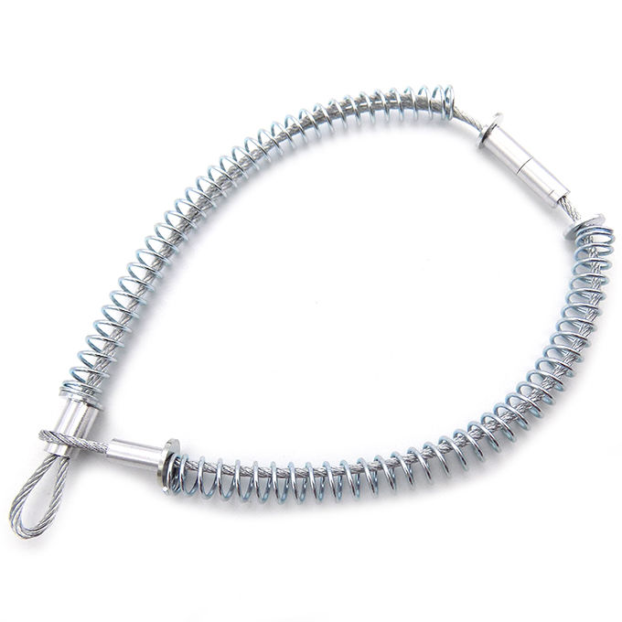 10mm Spring Through Stainless Wire Rope Sling Whips Check Safety Cable